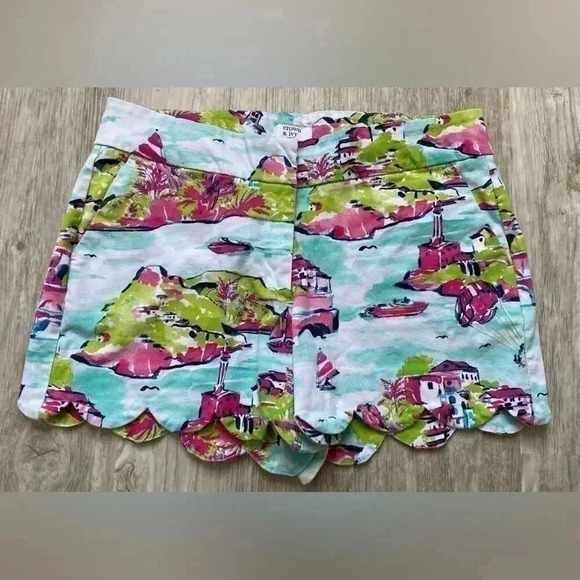 crown & ivy | Shorts | Crown Ivy Womens Watercolor Boat Waterscape ...